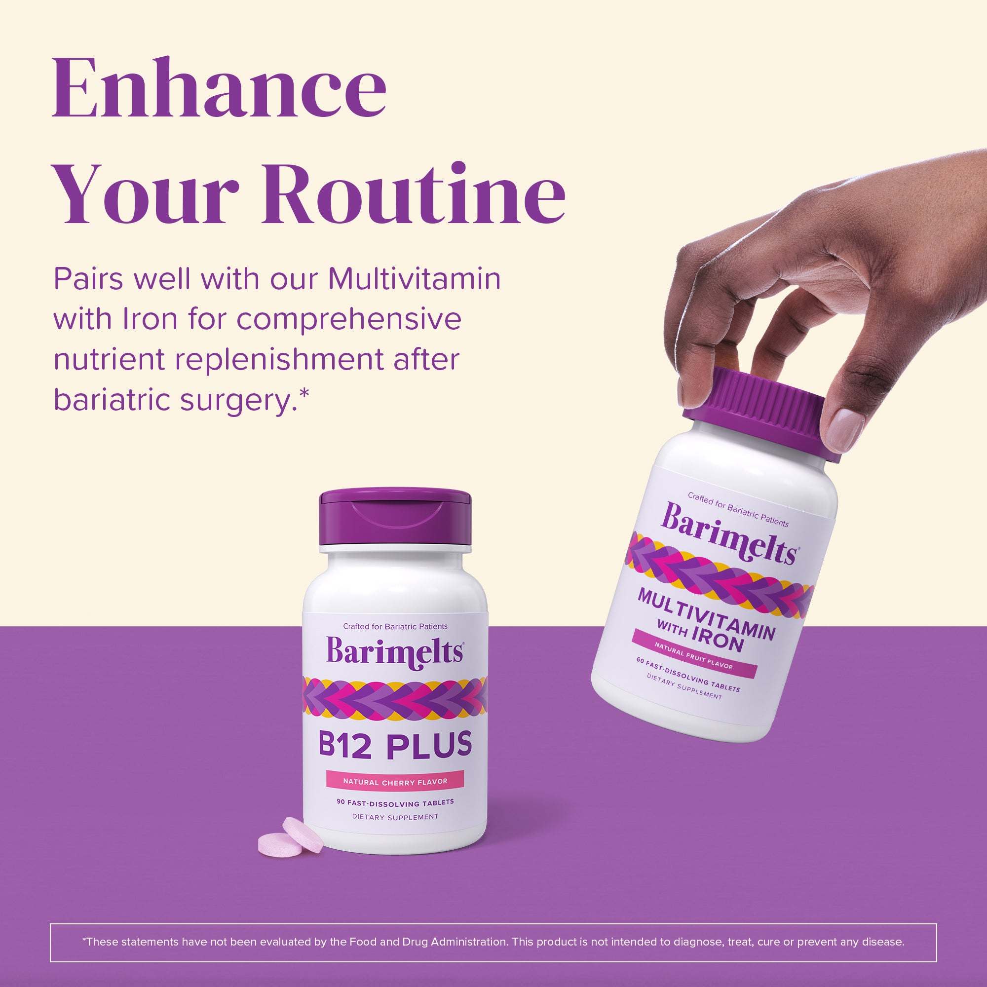 B12 Plus | 90 Ct | Fast-Dissolving | Barimelts