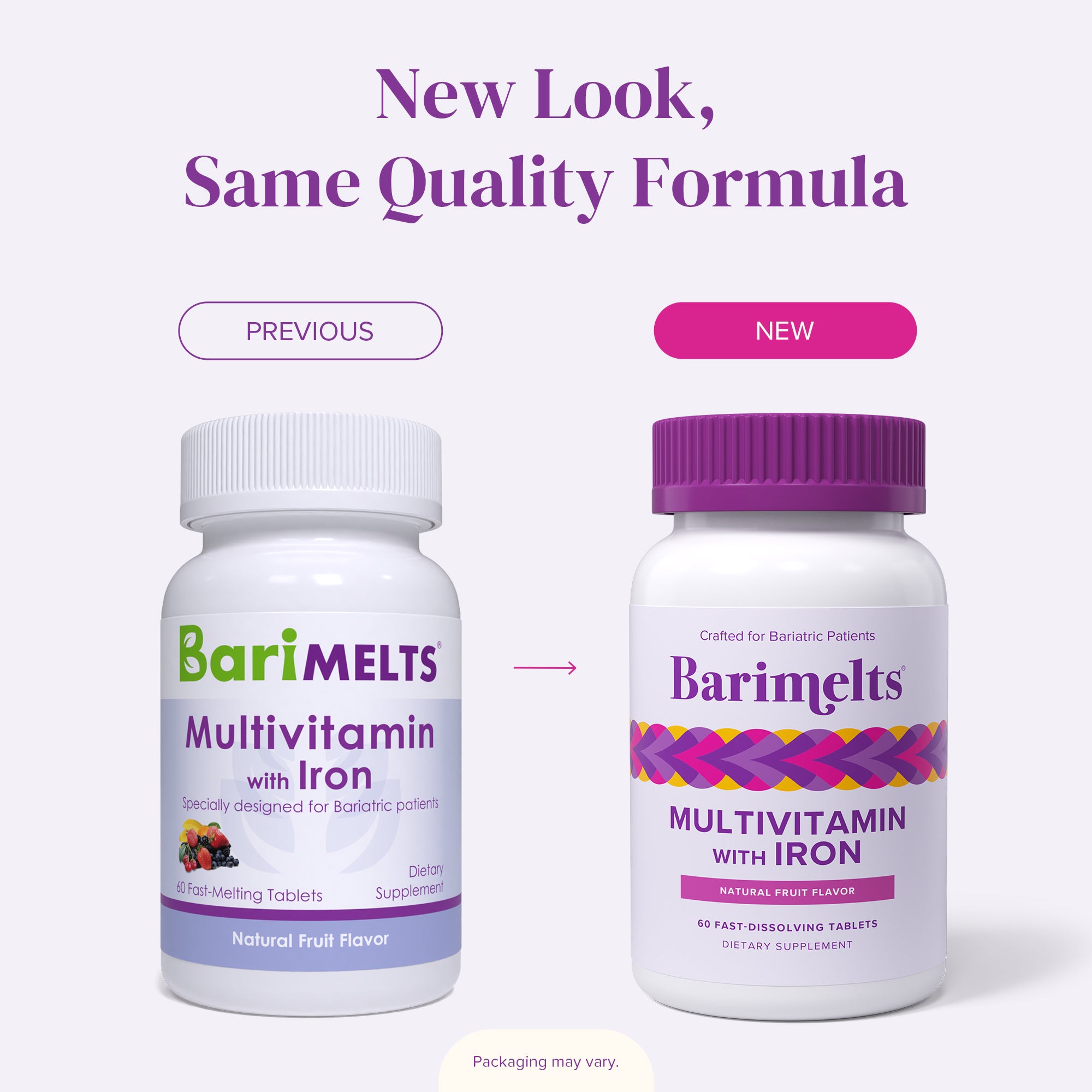 Bariatric Multivitamin with Iron | 60 Ct | Barimelts