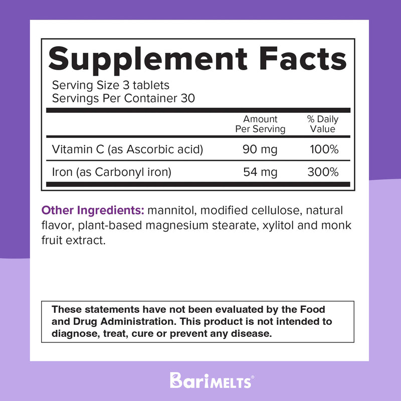 Bariatric Iron Supplements - BariMelts
