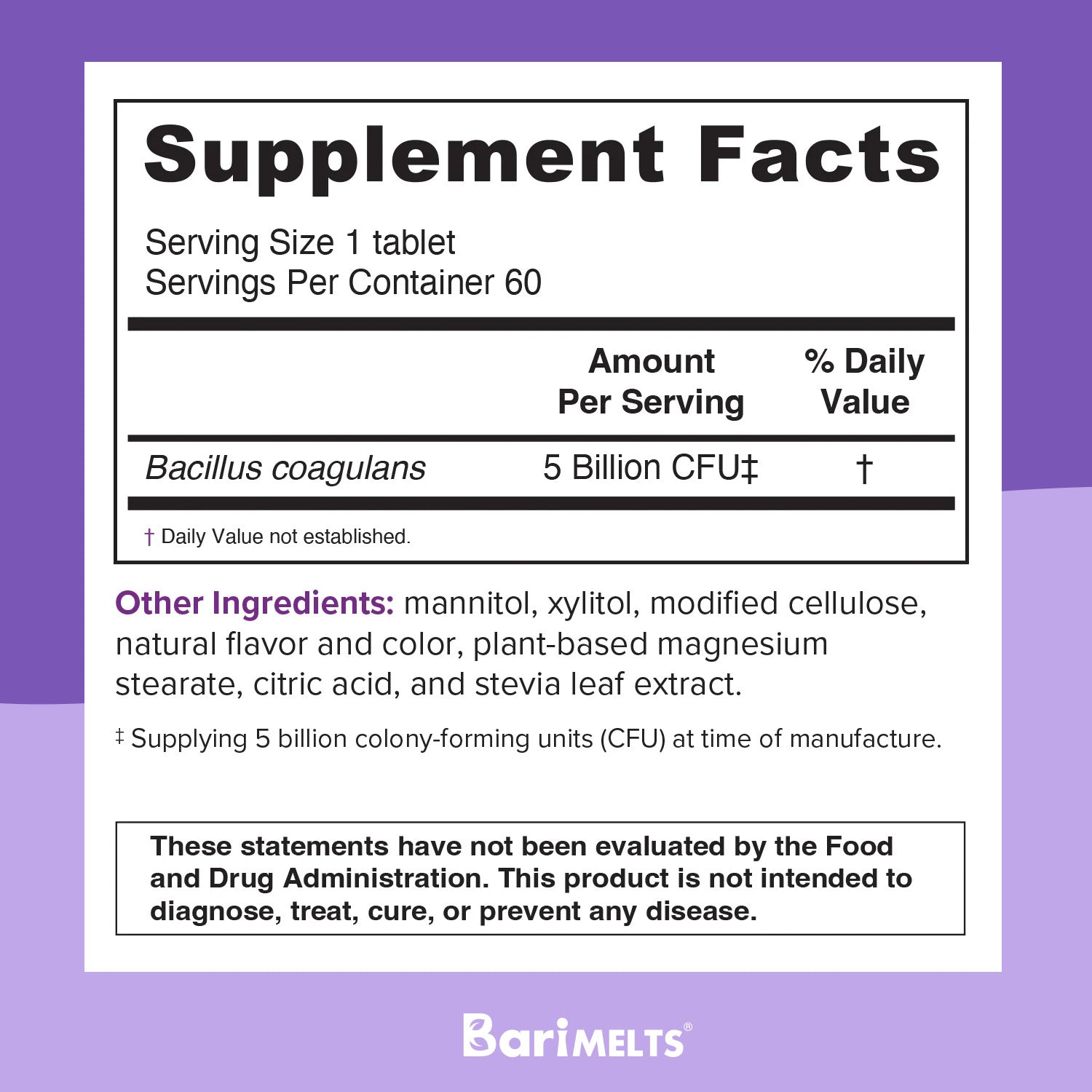 Probiotic - BariMelts Bariatric Vitamins